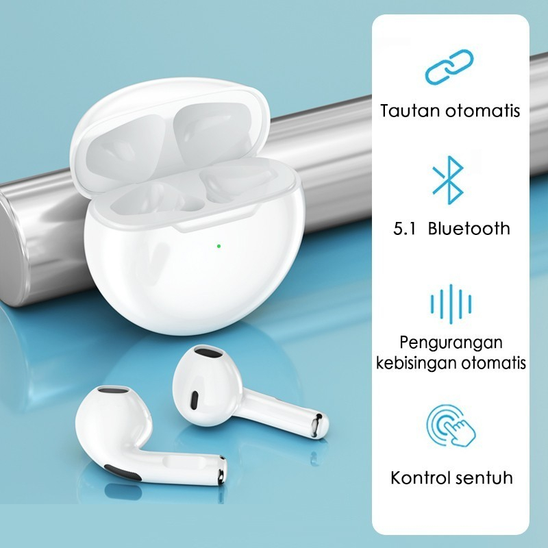 Jual Trend-Headset Bluetooth PRO 6 TWS Bluetooth V5.1 with Charging ...