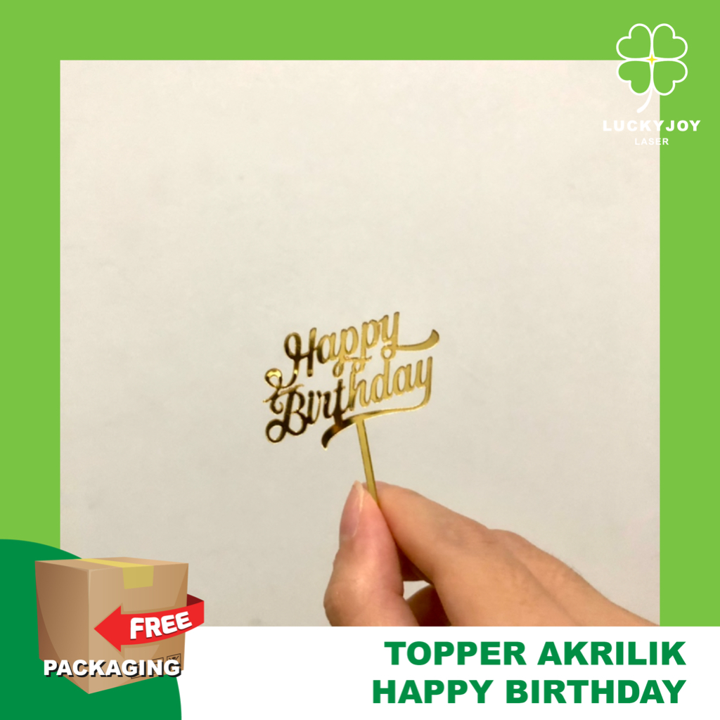 Jual topper HBD happy birthday cake toper akrilik kue | Shopee Indonesia