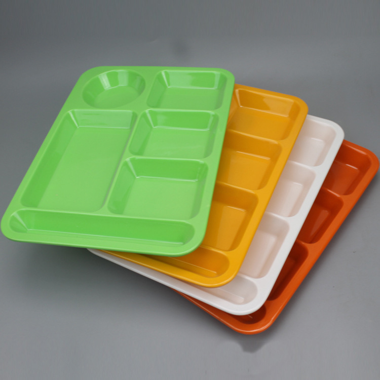 Jual Piring Makanan Cepat Saji Siswa Kantin Grid Piring Makan Enam Grid ...