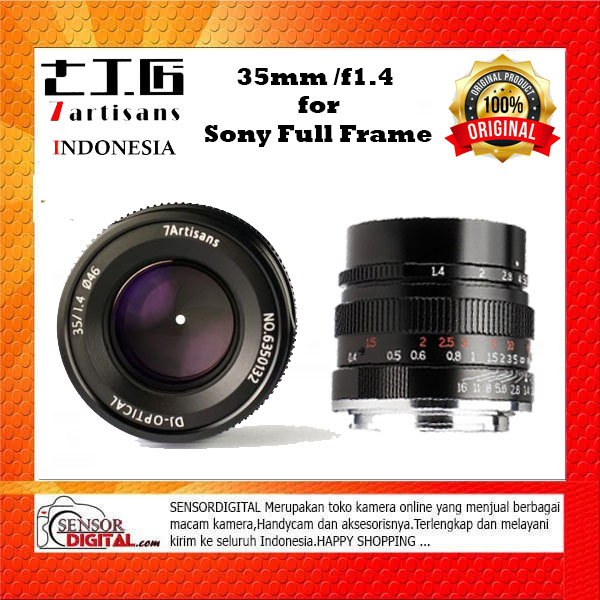 Jual 7Artisans 35mm f1.4 for Sony Full Frame - RESMI 1thn | Shopee ...