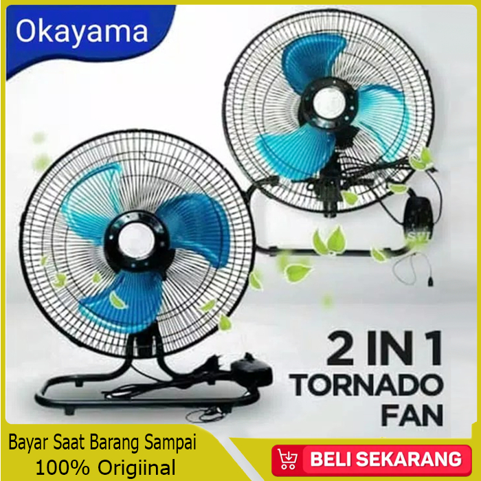 Jual OKAYAMA 12 inch Kipas Angin Tornado Besi Meja dan Dinding Kipas ...