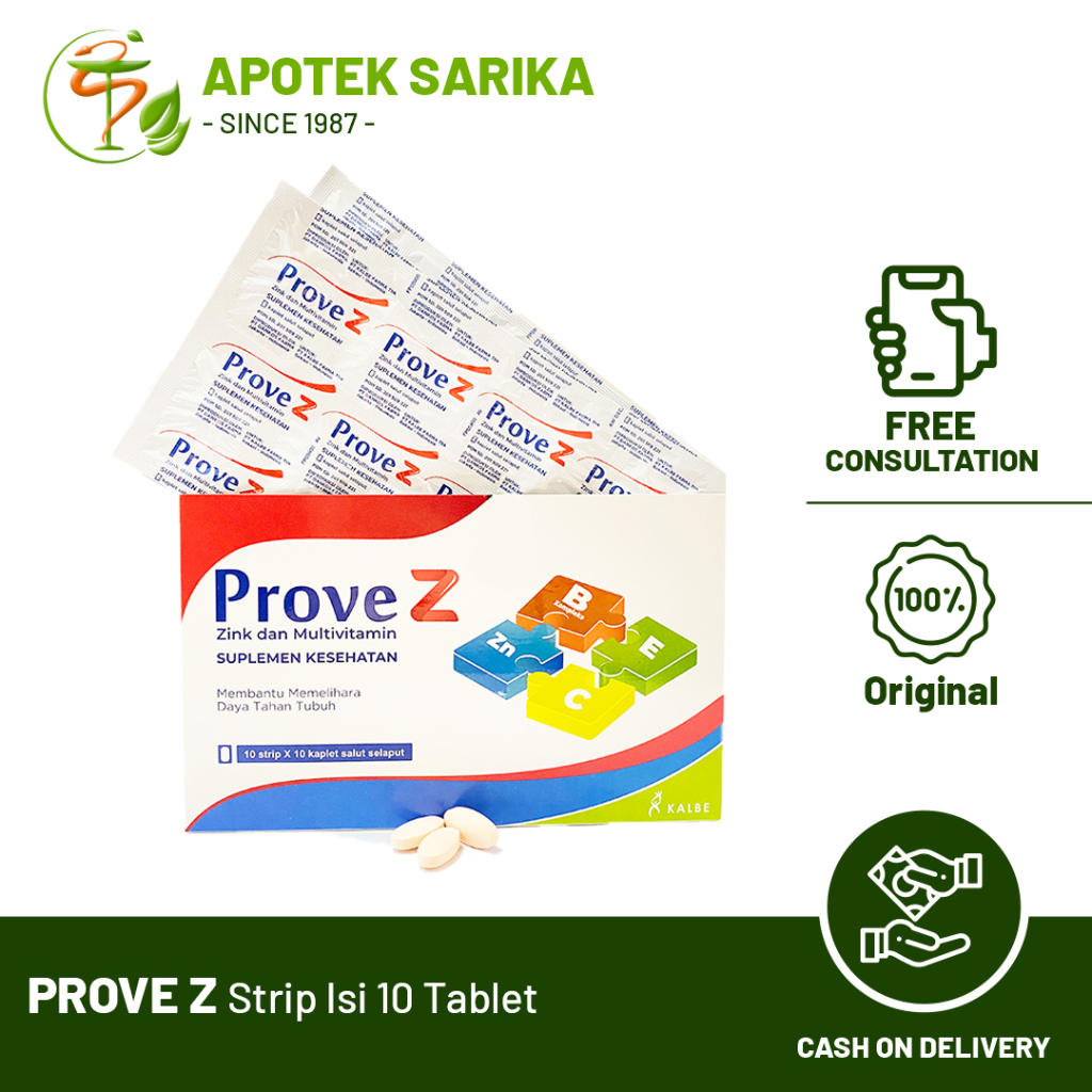 Jual Prove Z Strip Isi 10 Tablet (Multivitamin Zinc Menjaga Daya Tahan ...