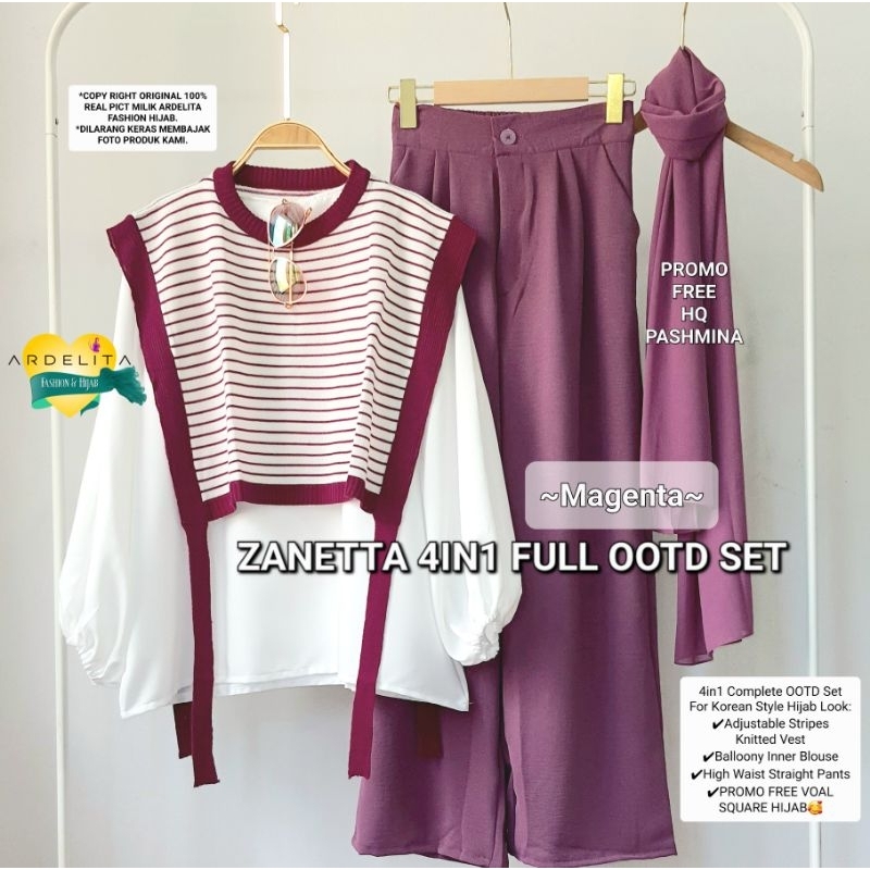 Jual ZANETTA 4IN1 PREMIUM OOTD SET HIJAB LENGKAP HEMAT | SETELAN BAJU WANITA LEBARAN SIAP PAKAI ...
