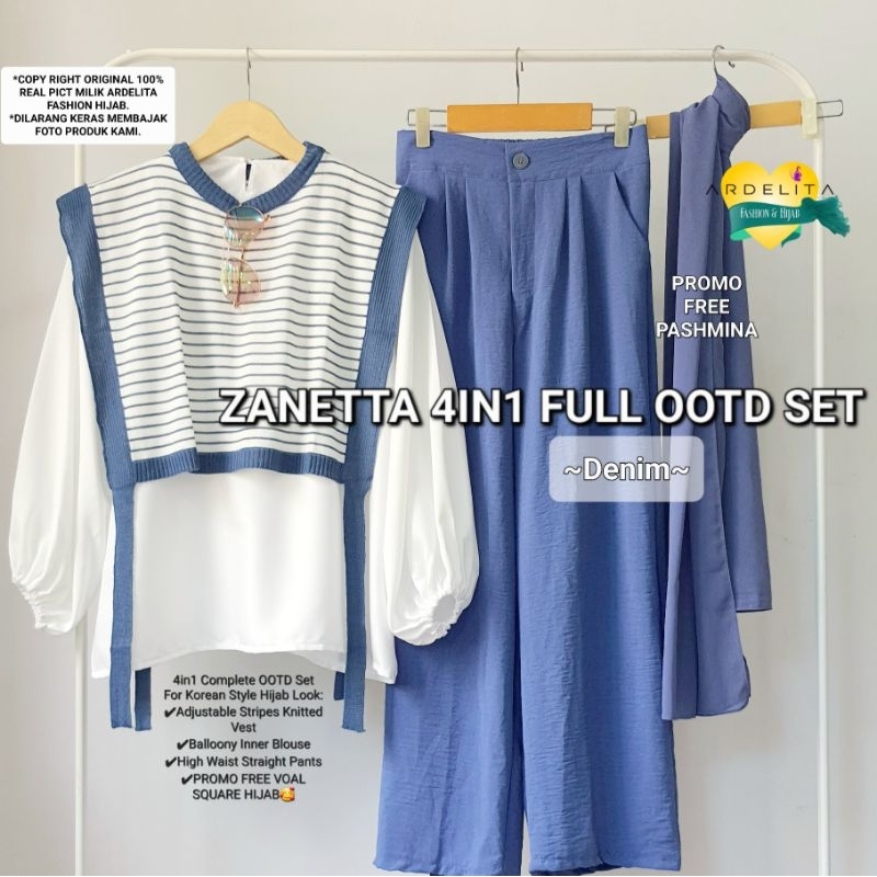 Jual ZANETTA 4IN1 PREMIUM OOTD SET HIJAB LENGKAP HEMAT | SETELAN BAJU WANITA LEBARAN SIAP PAKAI ...