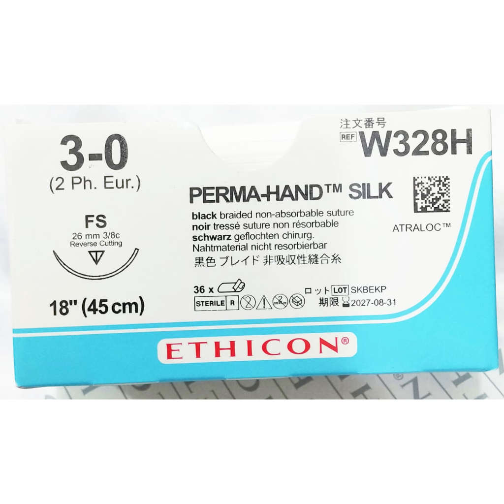 Jual SILK PERMA-HAND 3-0 CUTTING W328 BENANG OPERASI/BENANG ETHICON PER ...