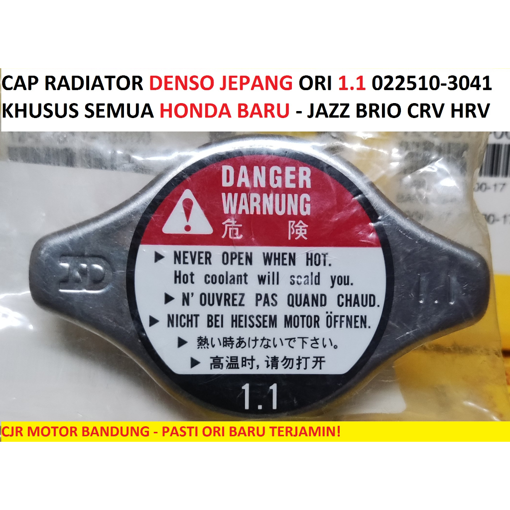 Jual Tutup Cap Radiator 1,1 ND Denso Ori JEPANG mobil HONDA JAZZ BRIO ...