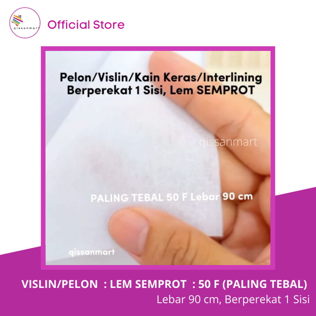 Jual Vislin/Pelon SEMPROT, 50 F, PALING TEBAL, Lebar 90 Cm | Shopee ...