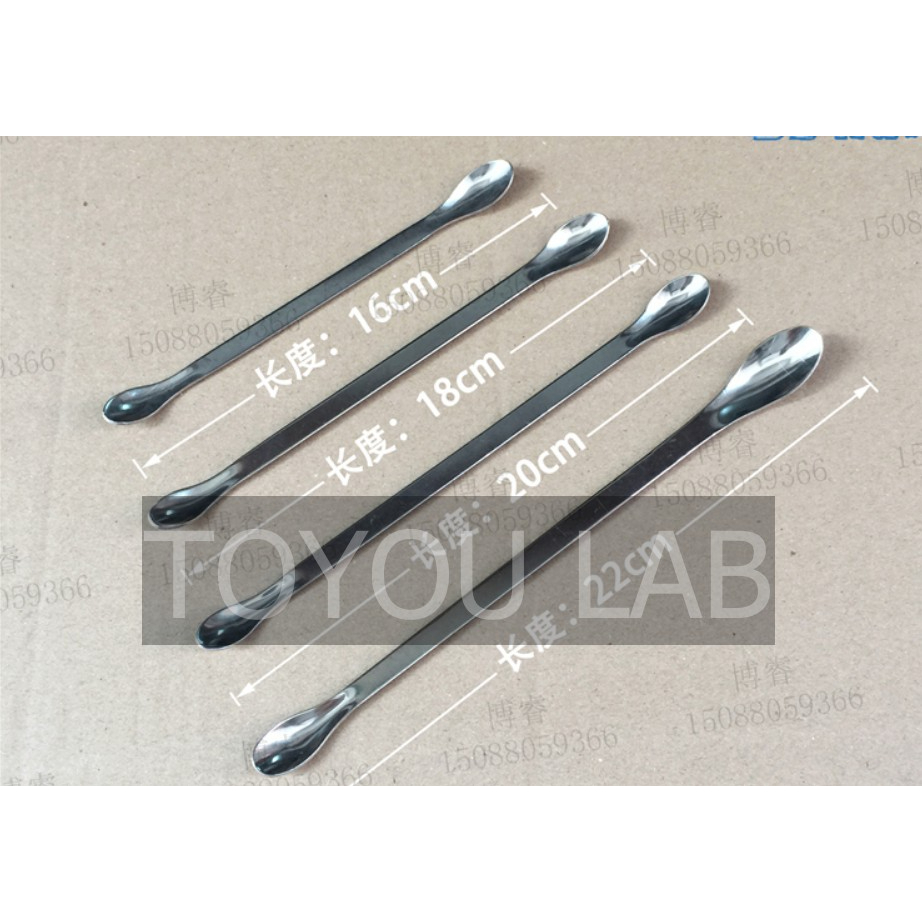 Jual SENDOK LABORATORIUM (REAGEN / MEDIA) STAINLESS STEEL (DOUBLE HEAD ...