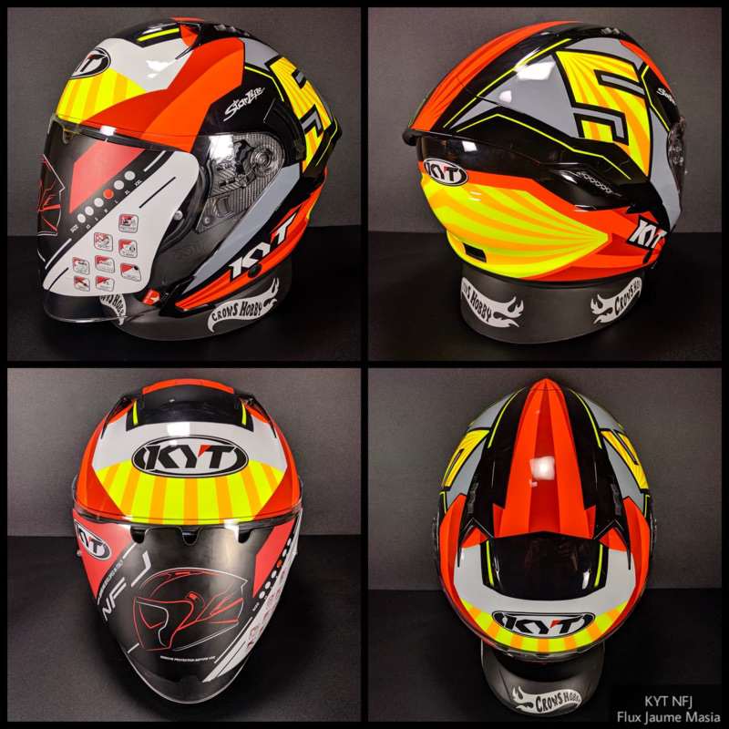 Jual HELM KYT NFJ MOTIF DAN SOLID POLOS White Black Gorila Grey Glossy ...