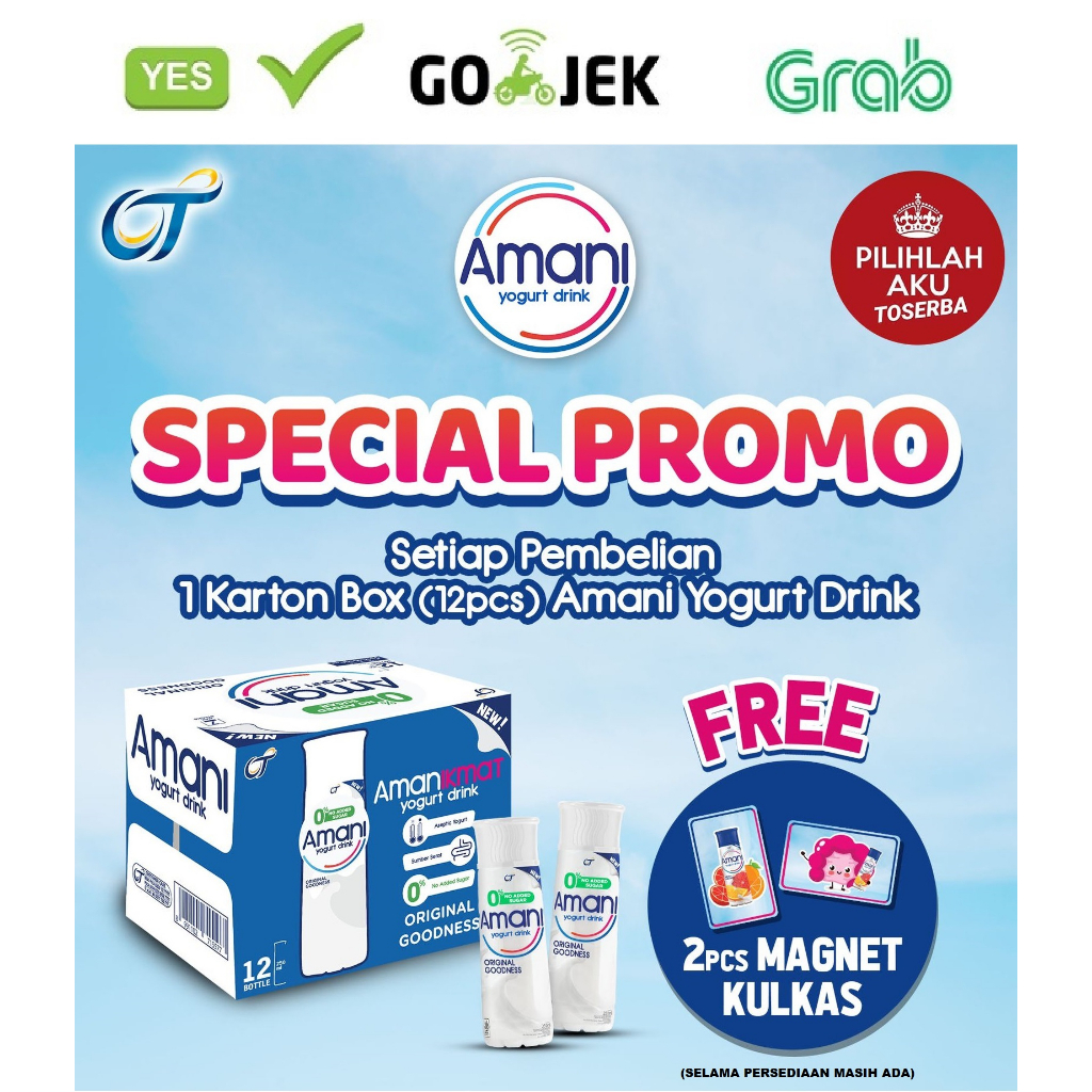 Jual AMANI Yogurt Drink NO ADDED SUGAR ORIGINAL 250 ml - ( HARGA 1 DUS ) | Shopee Indonesia