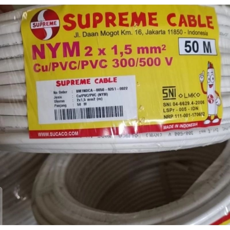 Jual Kabel listrik NYM 2x1.5mm Supreme / Harga meteran | Shopee Indonesia