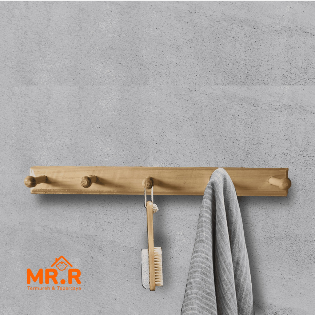 Jual Hanger Dinding Tembok Kuat Multifungsi Kapstok Kayu Gantungan Baju ...