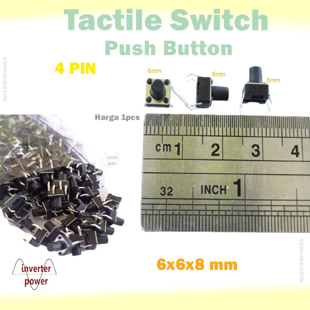 Jual Tactile Switch Kecil 4 pin 6mm 6mm tinggi 8 mm | Shopee Indonesia