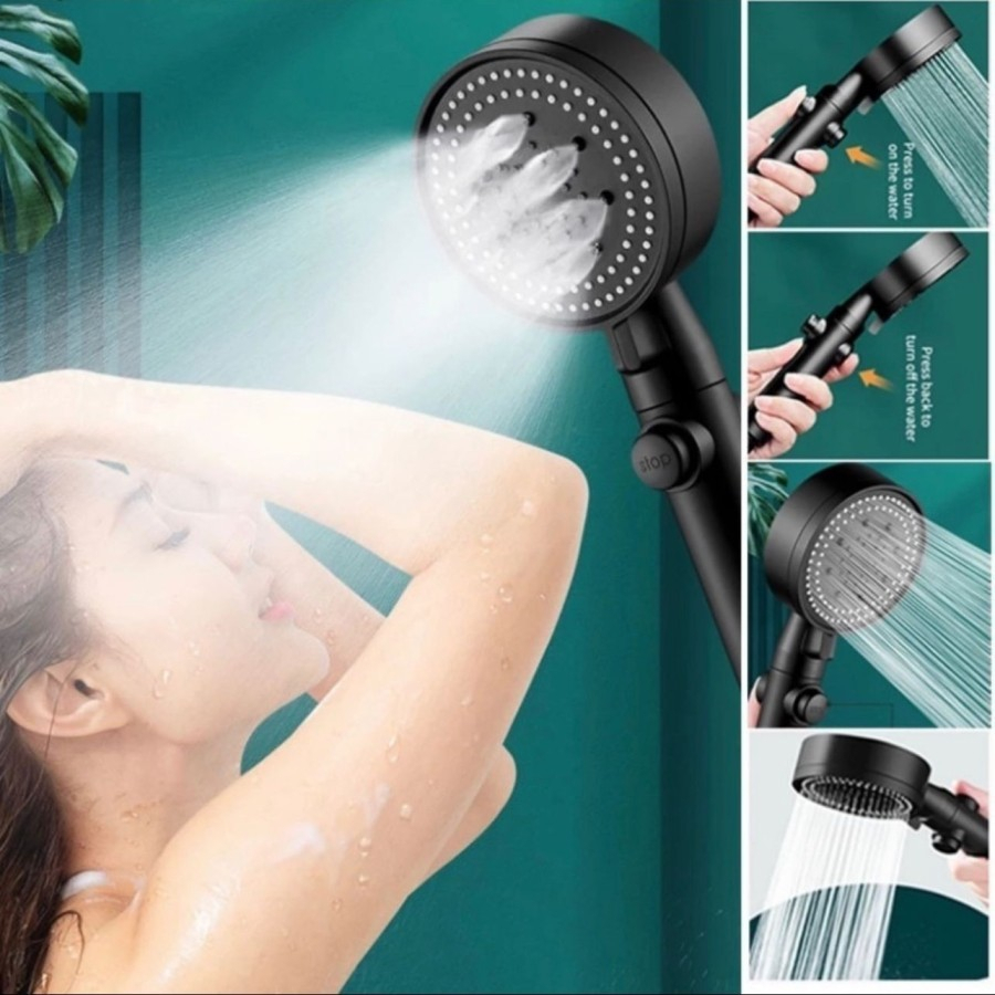 Jual Kepala Shower 5 Mode Hitam Semua Pancuran Mandi | Shopee Indonesia
