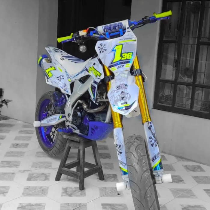 Jual DECAL CRF 150L DTRACKER KLX BF KLX GORDON WR 155R PUTIH KOMBINASI ...