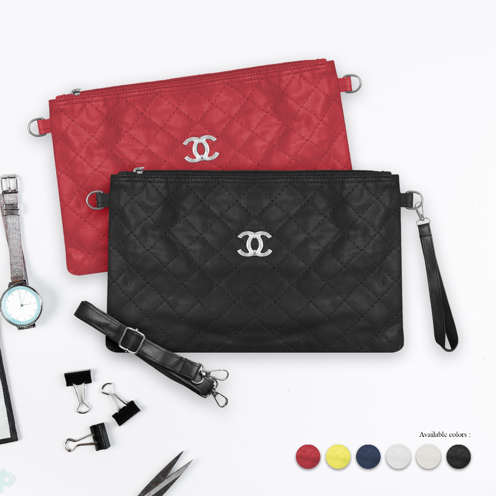 Jual ADOLANE TAS CLUTCH CH4NEL ADA TALI PANJANG SELEMPANGNYA | Shopee ...