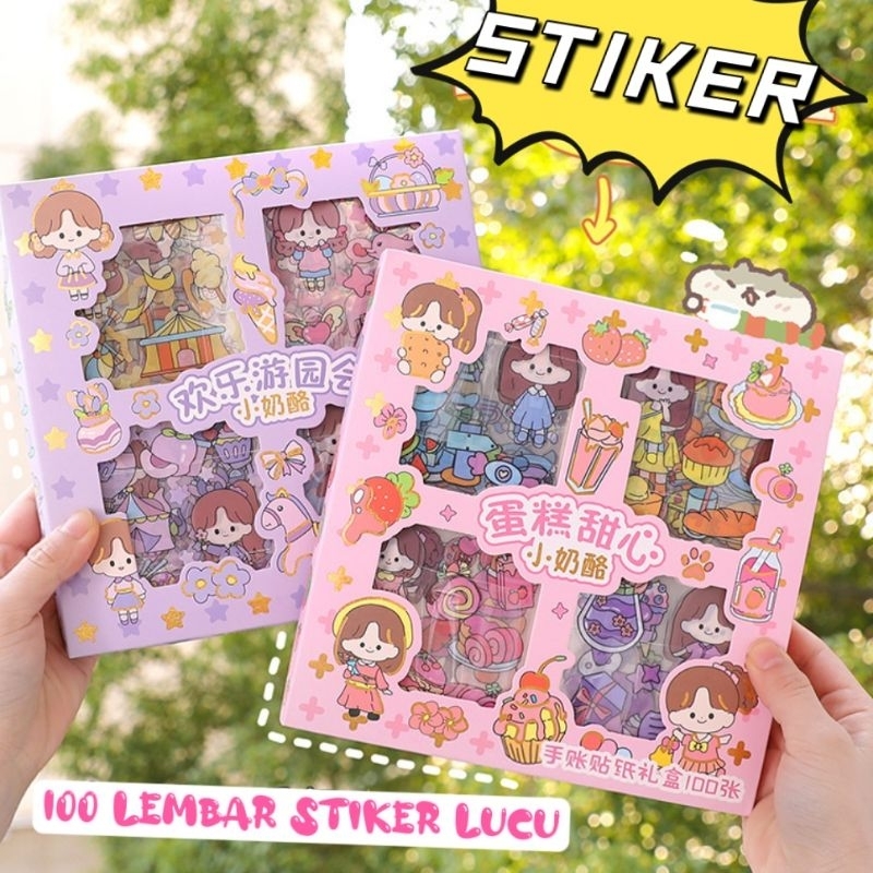 Jual Stiker Momo / Stiker Lucu kotak kecil & Stiker 100 Lembar 4 Warna ...