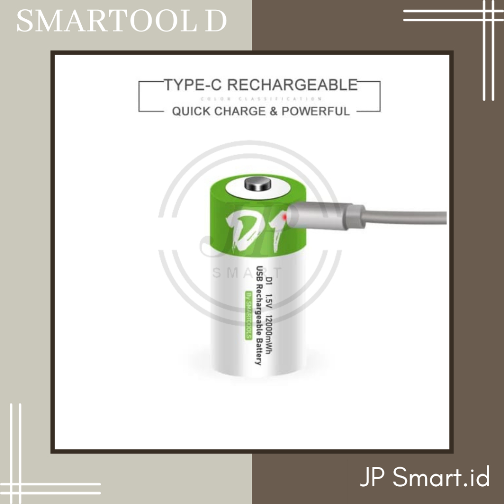 Jual Smartools Baterai Size D PowerBatt USB Type-C Rechargeable ...