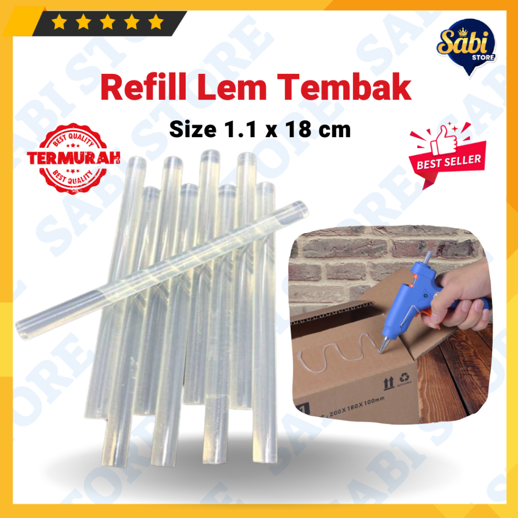 Jual Refill Pistol Lem Tembak Hot Glue Stick 11x180 mm (1 PCS) | Shopee ...