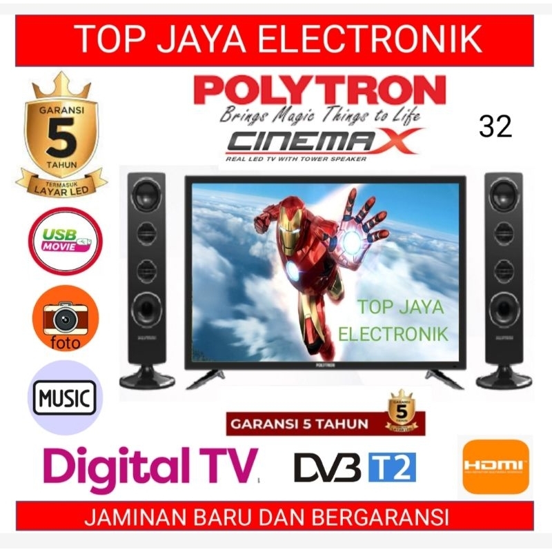 Jual LED TV POLYTRON 32 INCH CINEMAX DIGITAL TV BERGARANSI RESMI 5 TAHUN/POLYTRON LED TV 32 INCH ...
