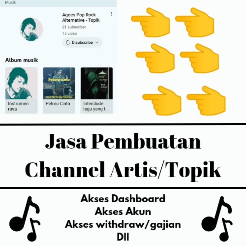 Jual Jasa YouTube channel artist/topic auto monetisasi | Shopee Indonesia