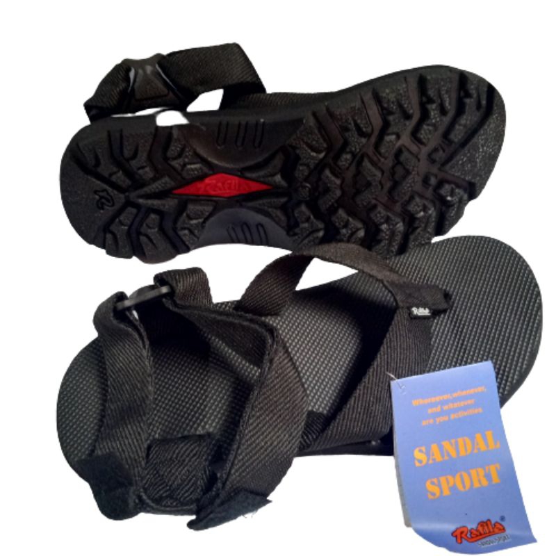 Jual Sandal gunung pria sport RAFILA Jh-hitam polos | Shopee Indonesia
