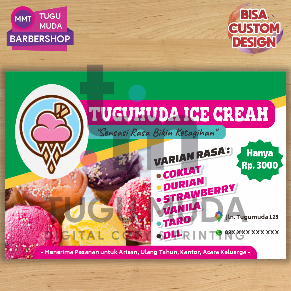 Jual Cetak Spanduk|Banner|MMT - JUAL ICE CREAM-CONE-STRAWBERRY-TARO ...