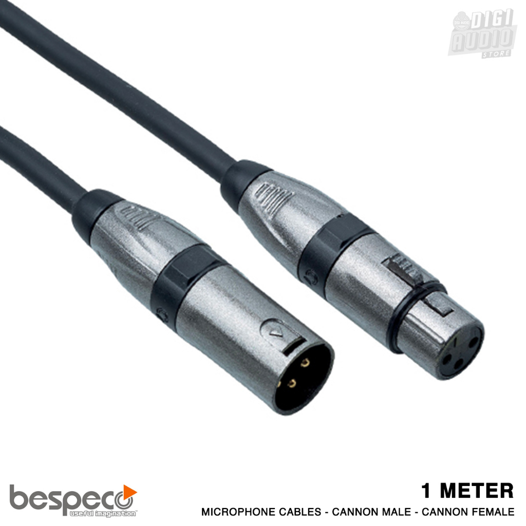 Jual Kabel Mic 1 Meter Bespeco TT100FM Cannon Jack XLR Male to Female ...