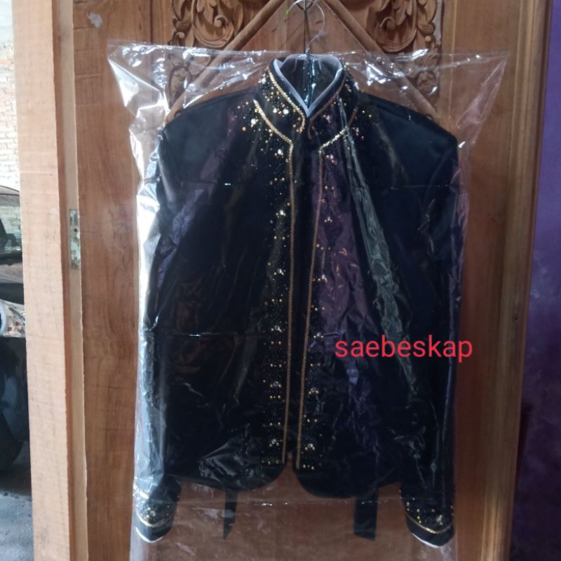 Jual beskap jawa hitam/beskap pengantin hitam lapisan kain tebal ...
