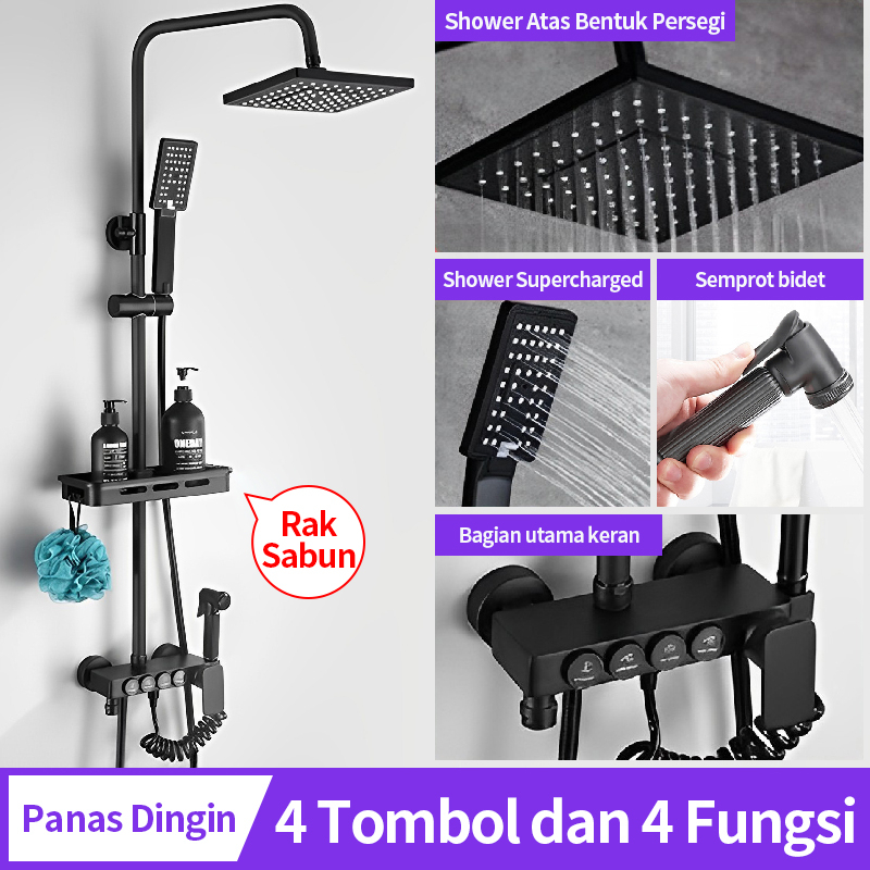 Jual Set shower panas dingin persegi/ shower kamar mandi/ set shower ...