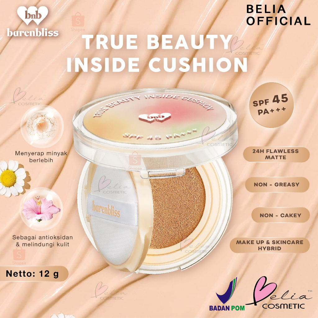 Jual BELIA BNB barenbliss Korean Bloomatte True Beauty Inside Cushion ...