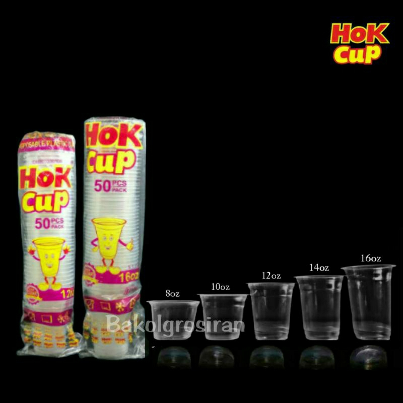 Jual Gelas Pop Ice Hok Cup ( 8oz, 10oz, 12oz, 14oz, 16oz ) | Shopee ...