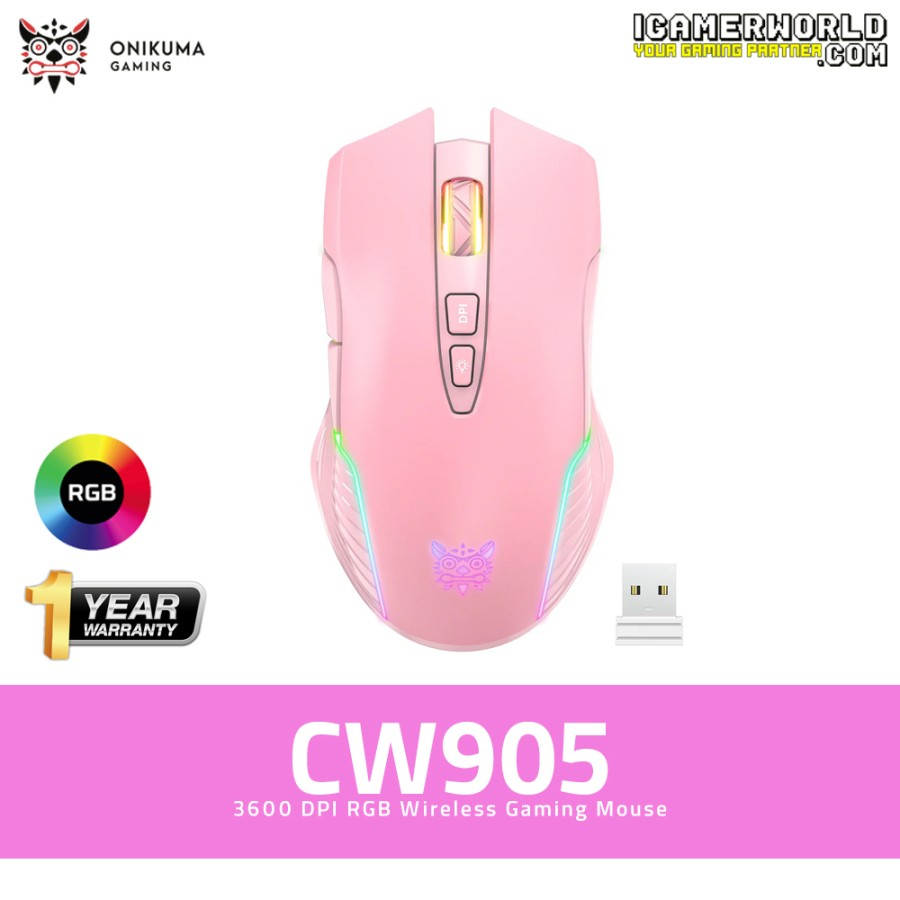 Jual Onikuma CW905 3600 DPI RGB Wireless Gaming Mouse | Shopee Indonesia