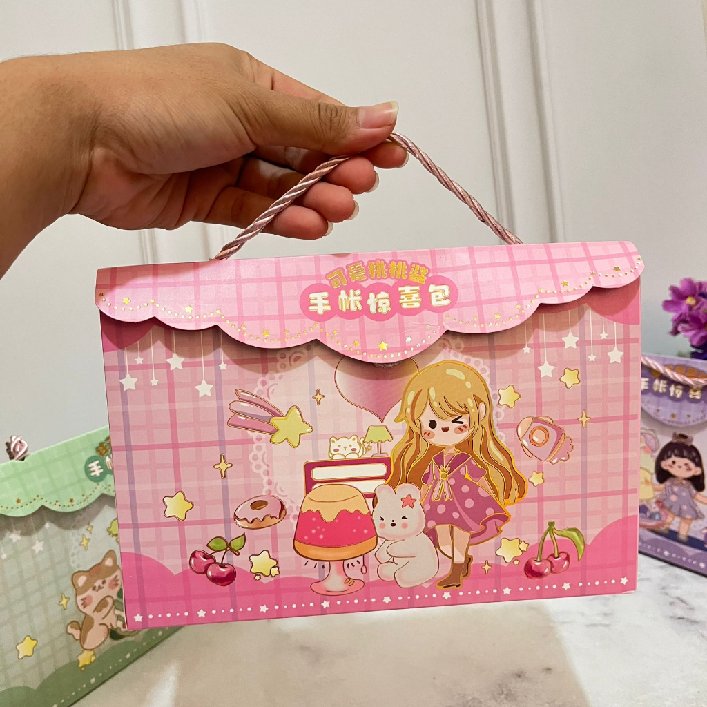 Jual Paket sticker paper bag washi roll set gratis penjepit SZ-65 ...