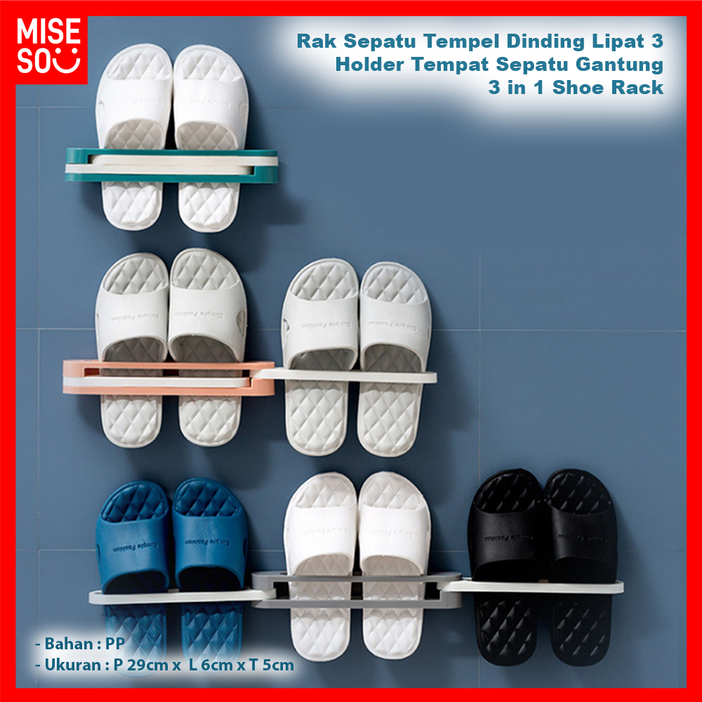 Jual 𝕄𝕀𝕊𝔼𝕊𝕆 Tempat Sepatu Gantung 3 in 1 Shoe Rack Rak Sepatu Tempel ...
