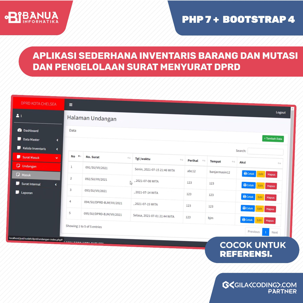 Jual Aplikasi Inventaris Barang Dan Mutasi Dan Pengelolaan Surat DPRD Berbasis Web | Shopee ...