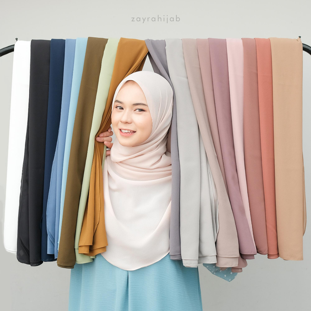Jual ZAYRA HIJAB | Elmira - Pashmina Oval Syari 200x70 Premium Ceruti Babydoll | Shopee Indonesia