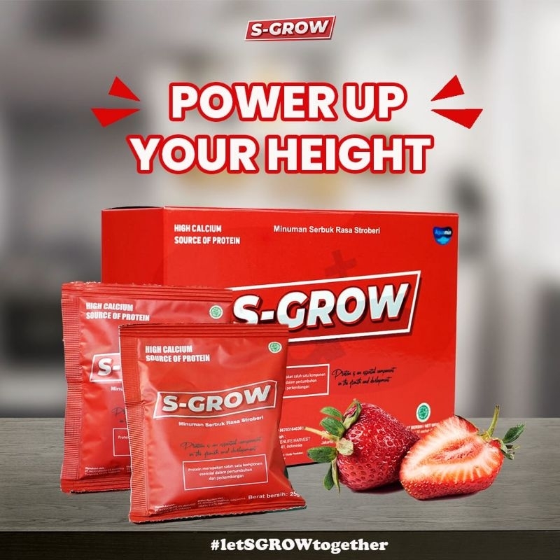 Jual S GROW Susu Suplemen Peninggi Badan High Kalsium Strawberry ...