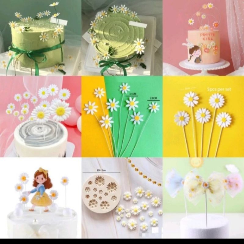Jual Topper Bunga Matahari,Sun Flower,Daisy Flower,Hiasan kue | Shopee ...
