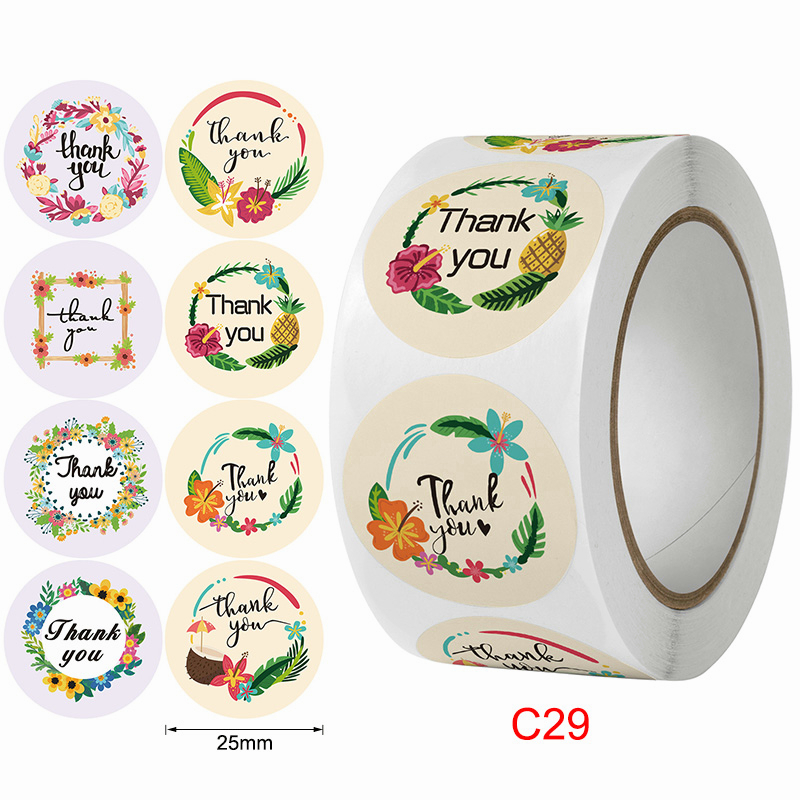 Jual COD 500 PCS / 1 ROLL STIKER TERIMA KASIH / STICKER THANK YOU ...