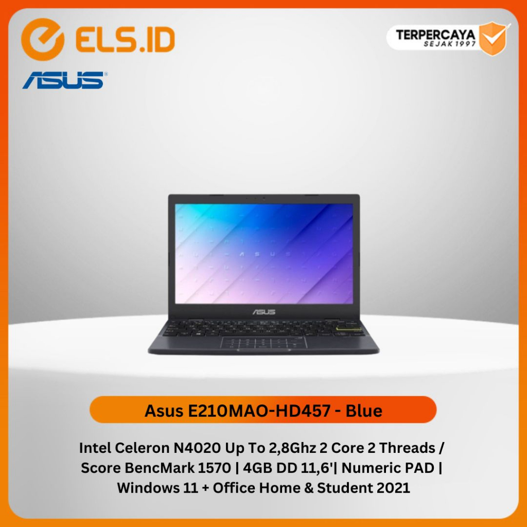 Jual Notebook Asus E210MAO-HD457 - Blue [Celeron N4020-4GB-SSD 512GB ...