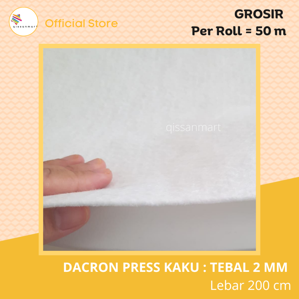 Jual Per Roll : Dacron Pres Tekstur Kaku | Tebal 2mm Lebar 2m | Shopee ...