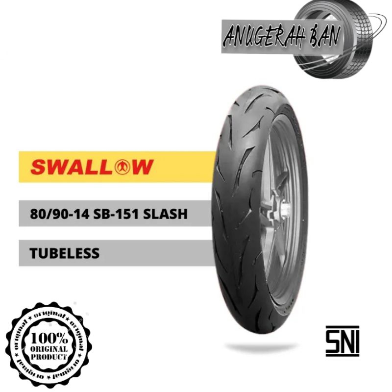 Jual Ban Luar SWALLOW SB-151 SLASH 80 / 90 - 14 TUBLESS TUBELESS SOFT ...
