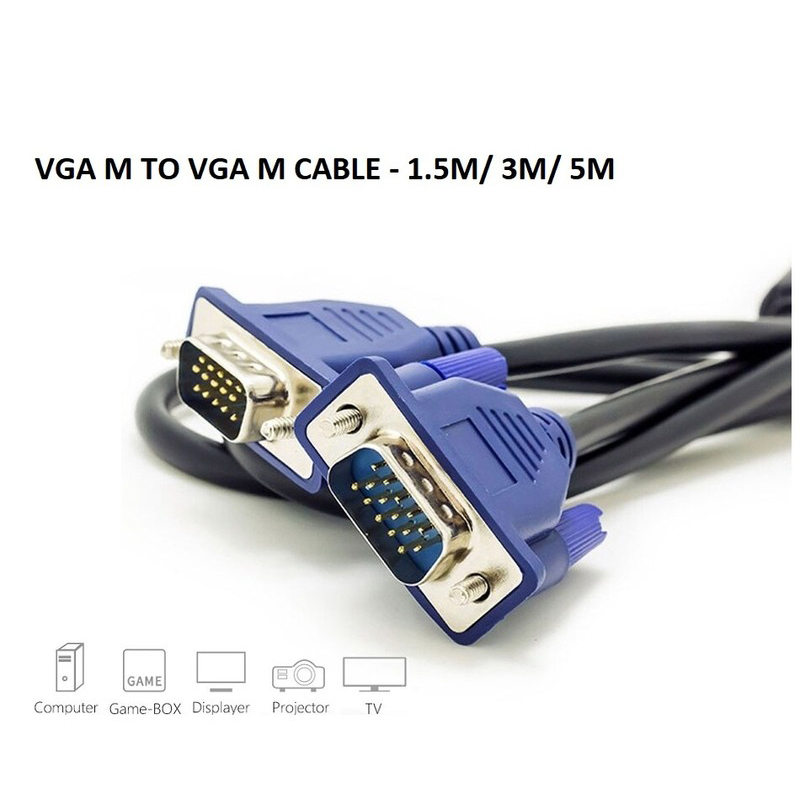 Jual Kabel VGA Male to Male Digital 15pin 1.5m Cable For Komputer Monitor TV PC Laptop High ...