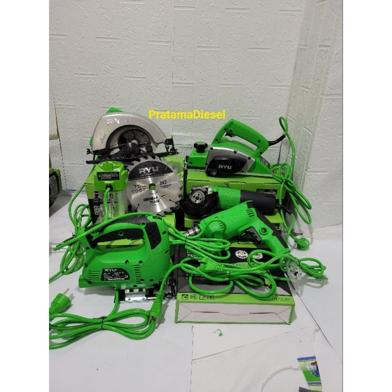 Jual Paket Power Tools RYU 6Item Mesin Serut+Circle +Router+Gerindra ...