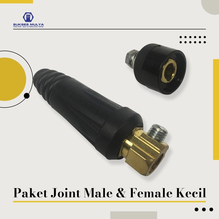 Jual PAKET SET !! CONECTOR MESIN LAS MALE + FEMALE / SATU SET CONEKTOR ...