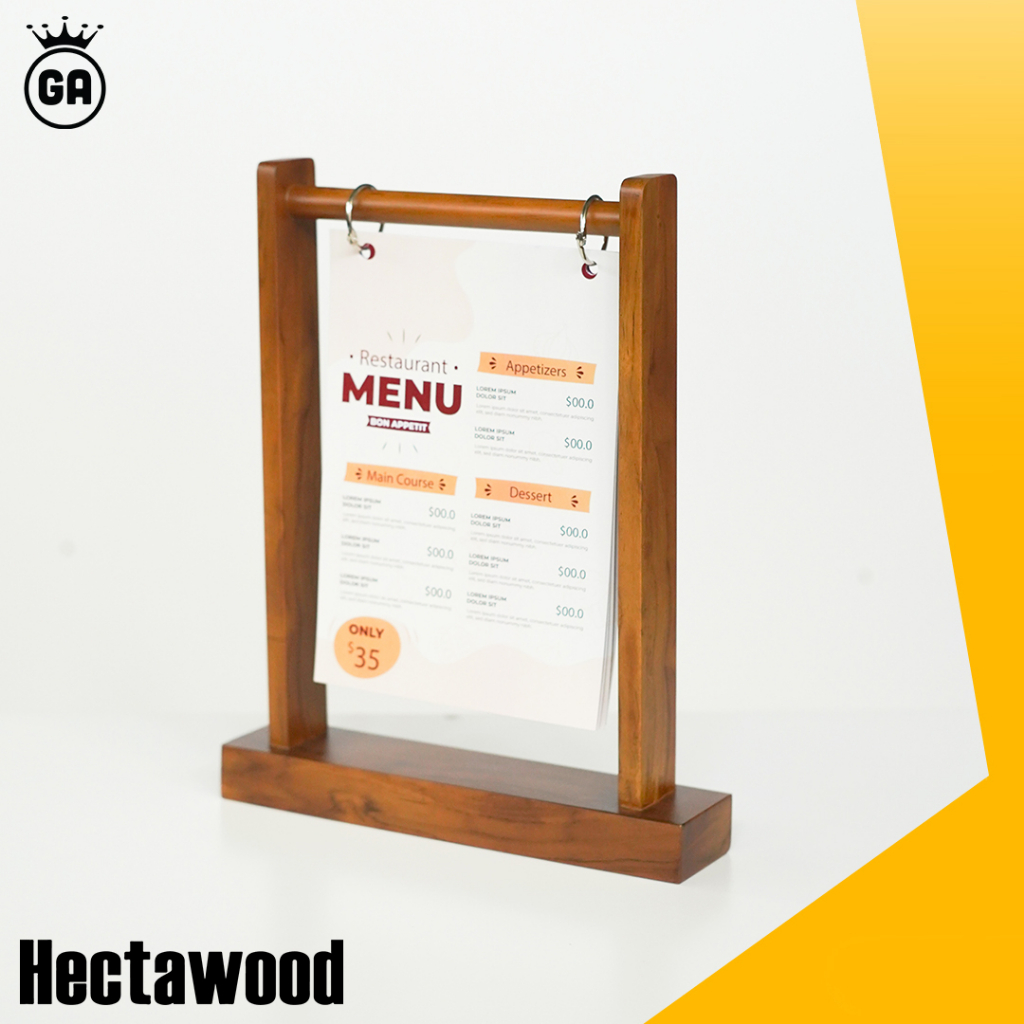 Jual MENU STAND WITH HANGER | GANTUNGAN TEMPAT MENU KAYU JATI PREMIUM ...