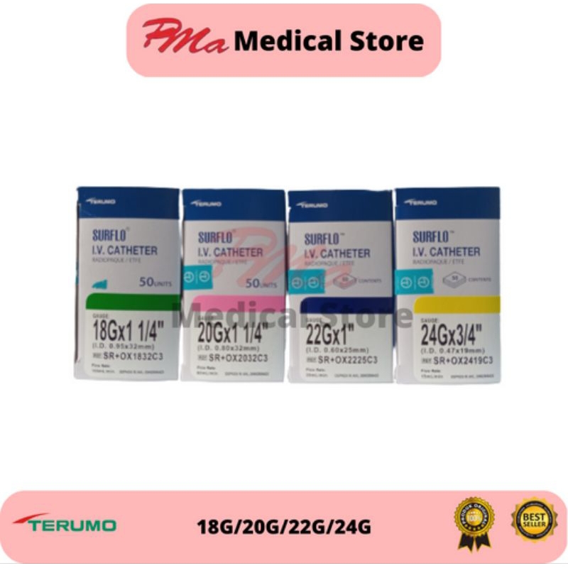 Jual Surflo Terumo IV Catheter 18, 20 , 22 , 24 Terumo Harga / Box ...