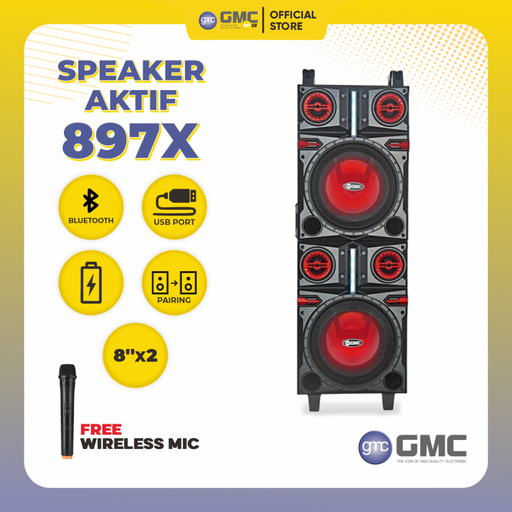 Jual GMC SPEAKER 897X MULTIMEDIA BLUETOOTH + 1 MIC WIRELESS | TERMURAH ...