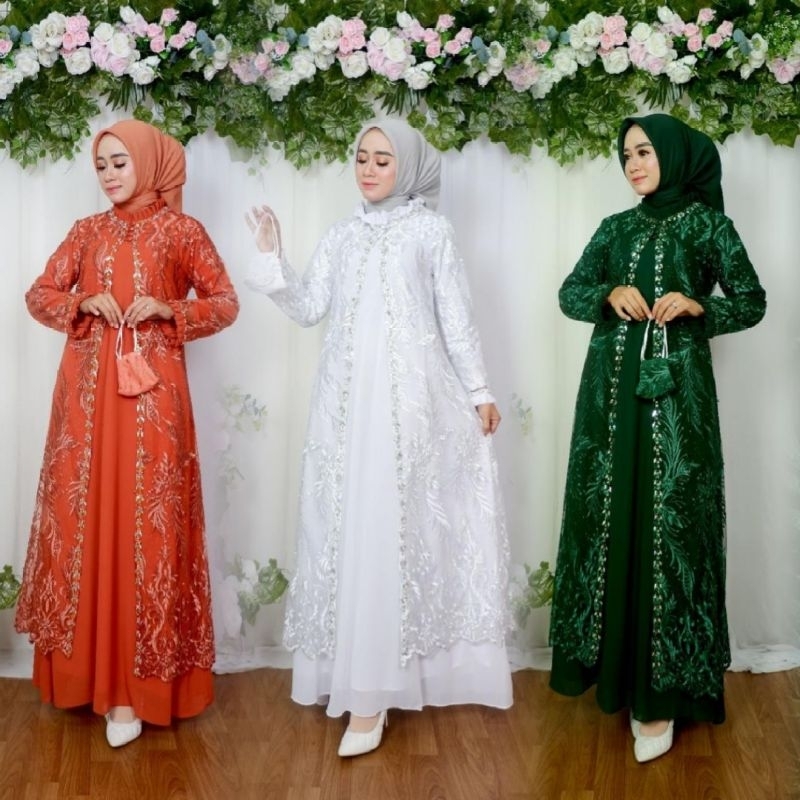 Jual DRESS AYANA OUTER GAMIS LEBARAN BAJU PESTA OUTFIT KONDANGAN ...